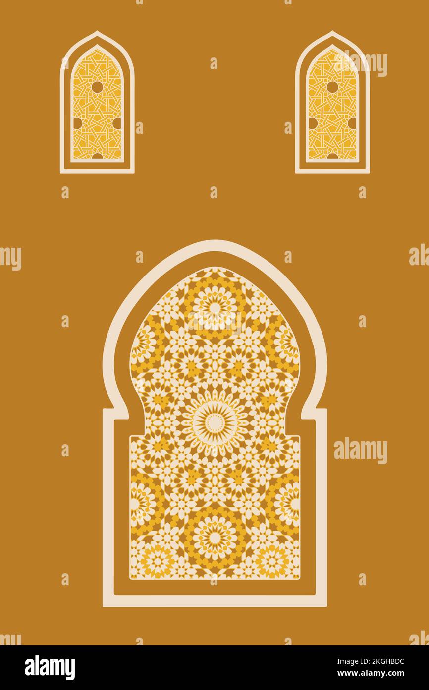Islamic arabian oriental style windows, doors, and arches poster set ...