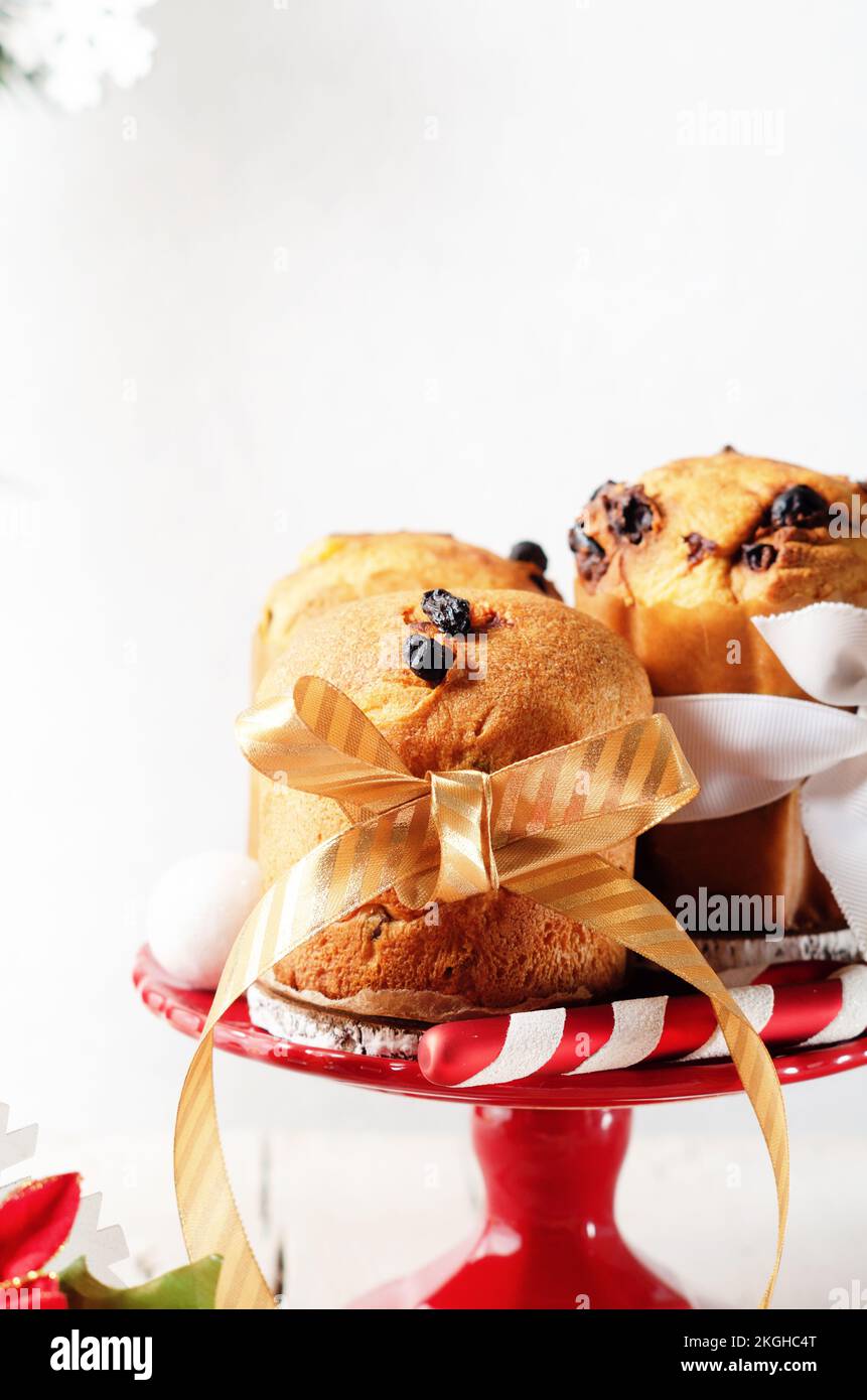 Traditional Italian Christmas sweet bread mini Panettone and Christmas ...