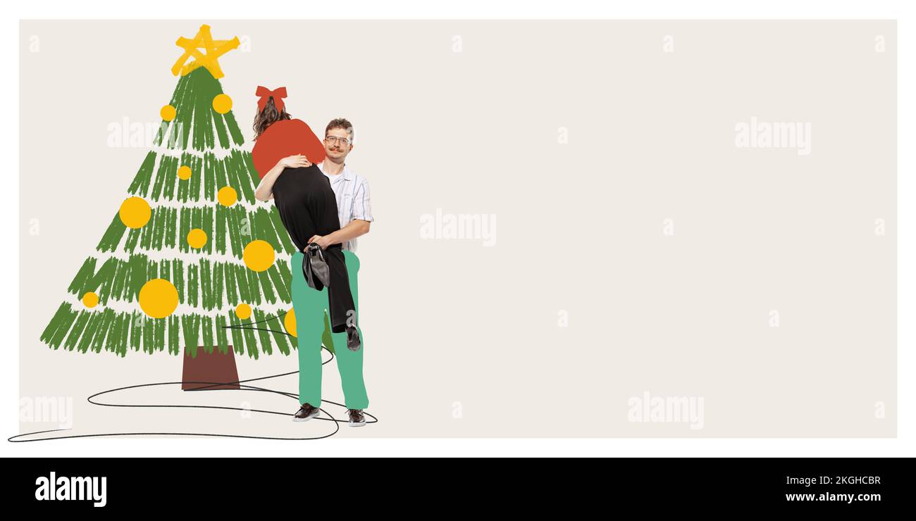 Young man woman celebrate merry Cut Out Stock Images & Pictures - Alamy