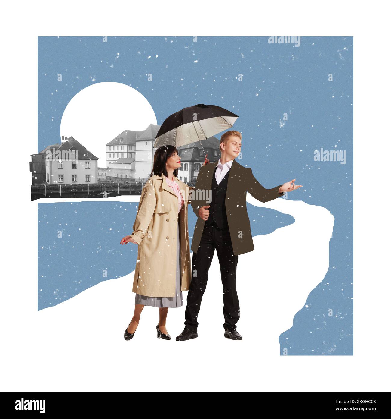 Young man woman celebrate merry Cut Out Stock Images & Pictures - Alamy