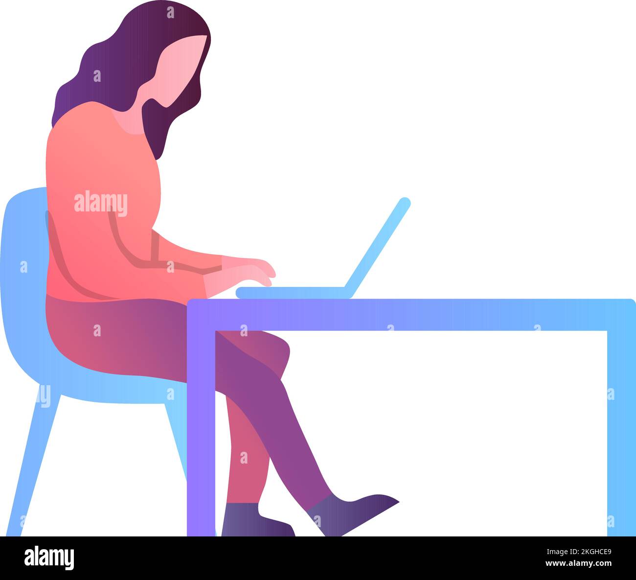 Programming icon woman work on laptop vector Stock Vector Image & Art - Alamy