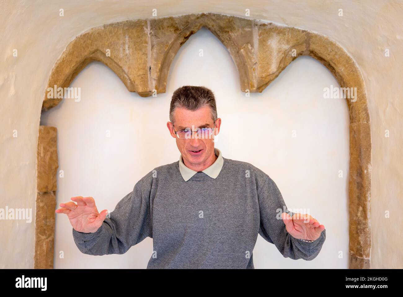 Saalfeld, Germany. 23rd Nov, 2022. Dirk Henning, museum director, talks ...