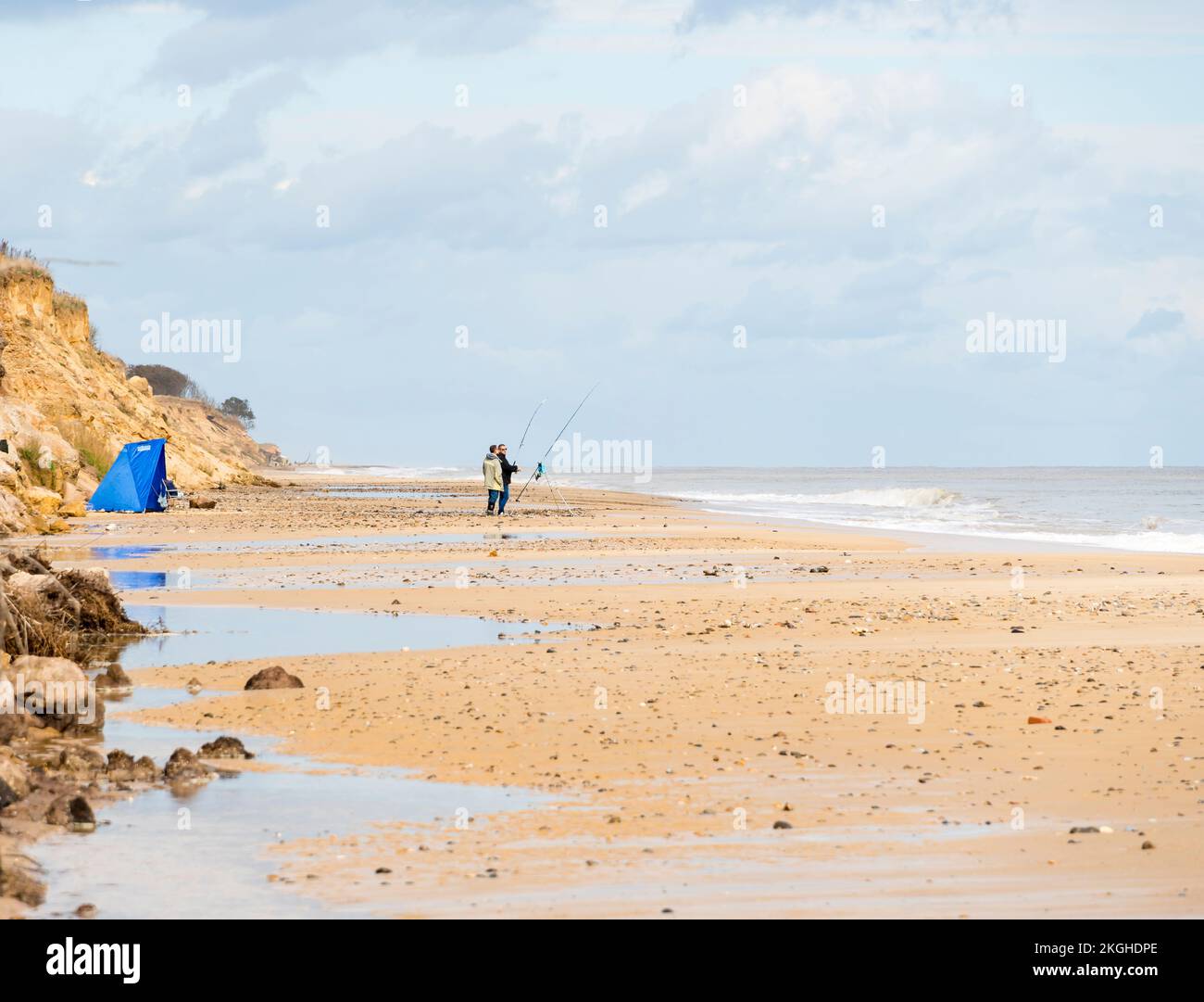 Sea angler fishing from covehithe beach suffolk 2022 Stock Photo - Alamy