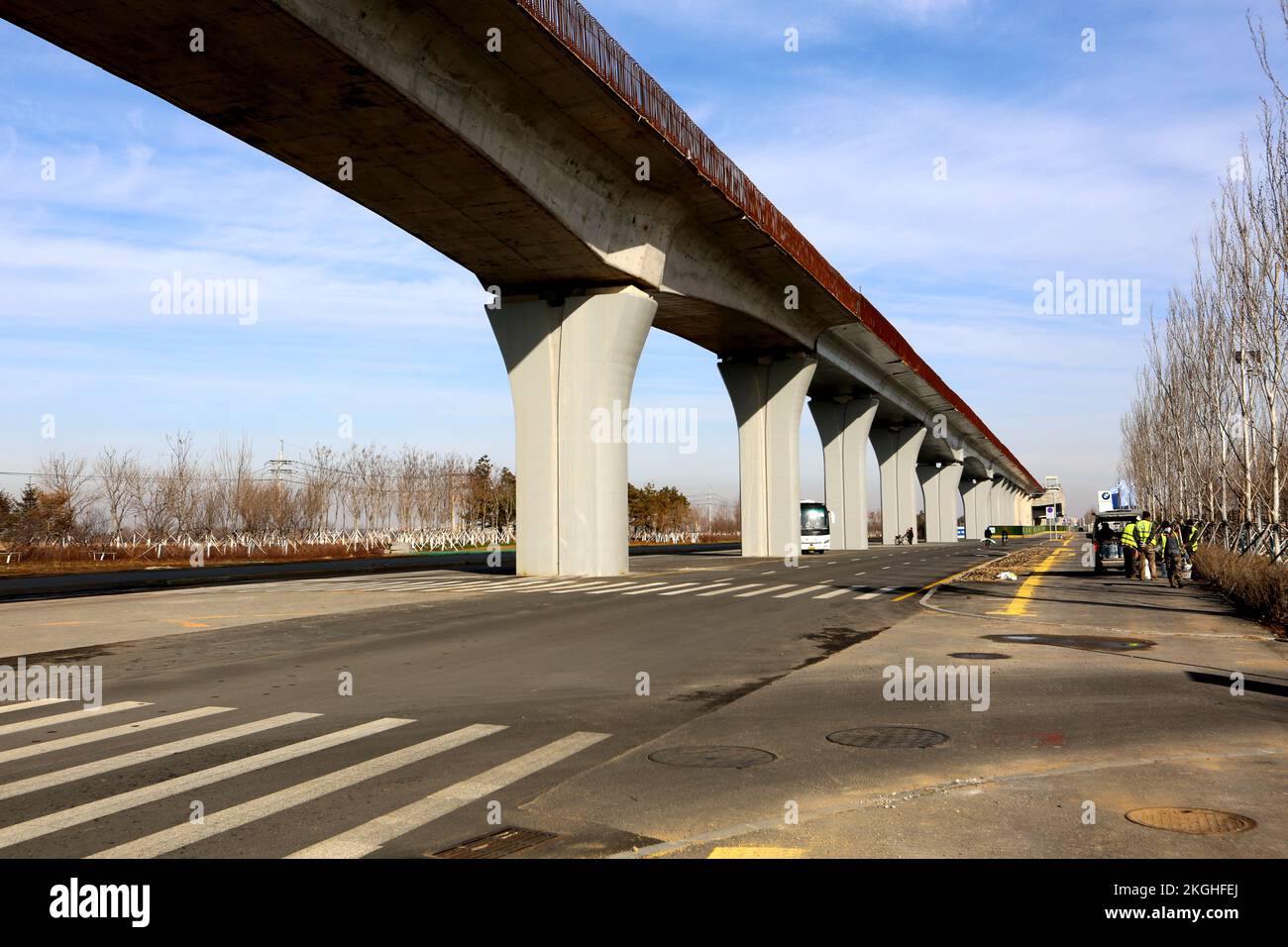The elevated line and elevated station of Metro Line 3 Phase I are ...