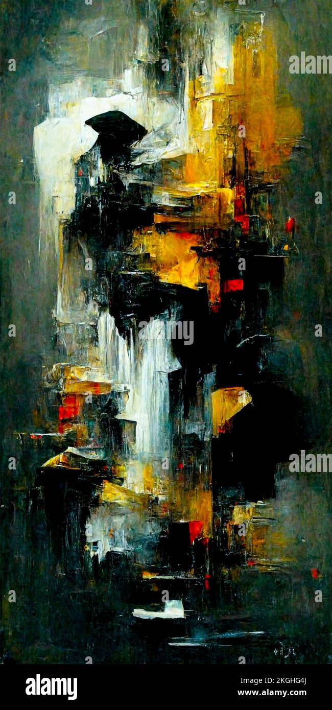 A vertical abstract art with brush strokes Stock Photo - Alamy