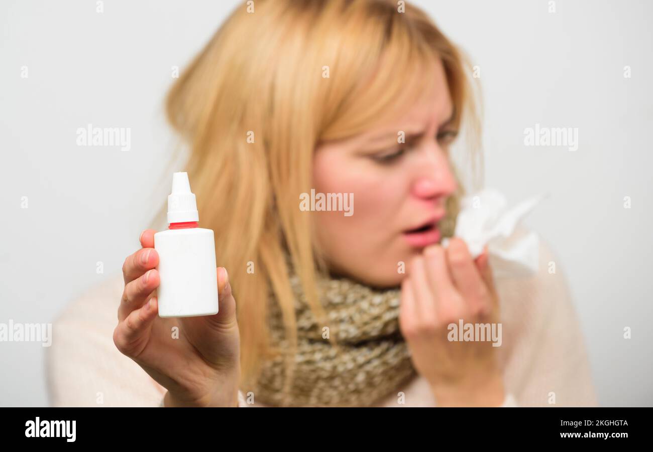 Cold and flu remedies. Runny nose and other symptoms of cold. Nasal ...