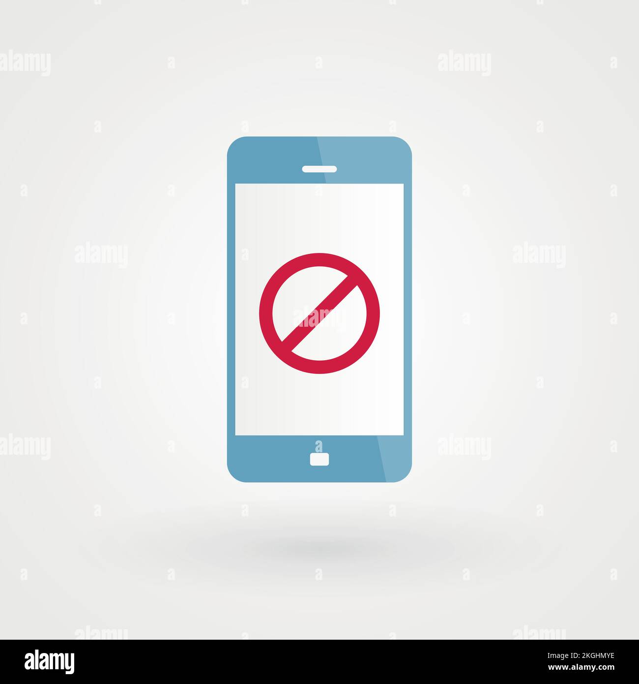 Smartphone and forbidden icon. Concept of prohibition. Vector ...