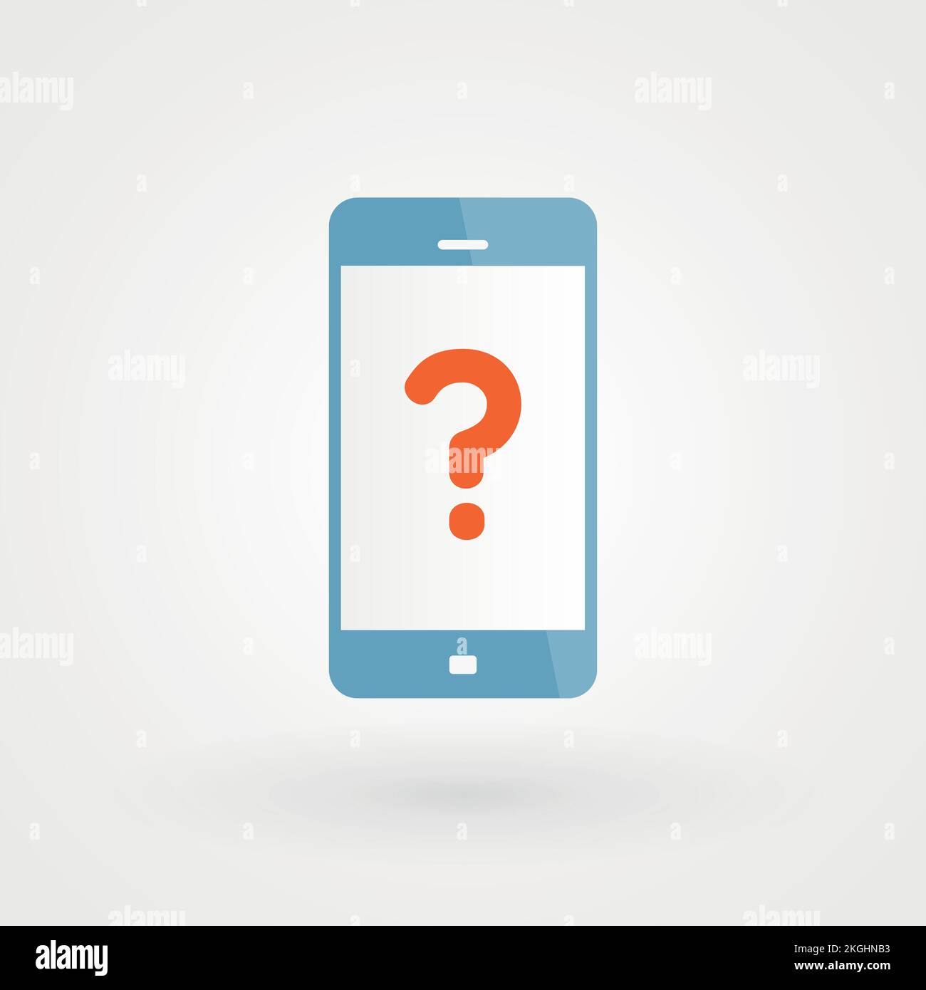 Smartphone and query. Concept of doubt, solution. Vector illustration ...