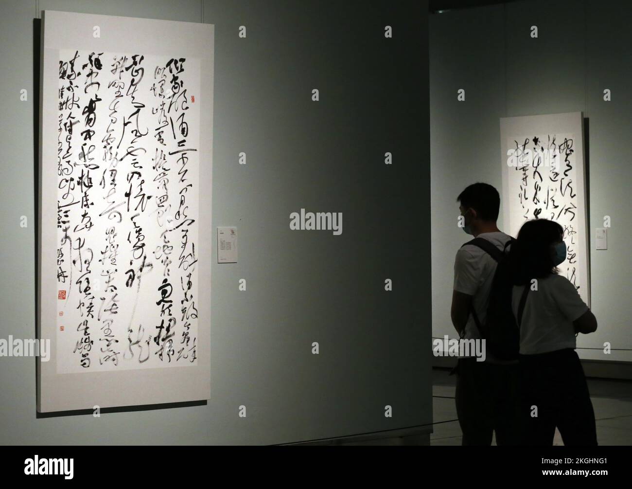 People are visiting the cursive script works at The First Chinese ...