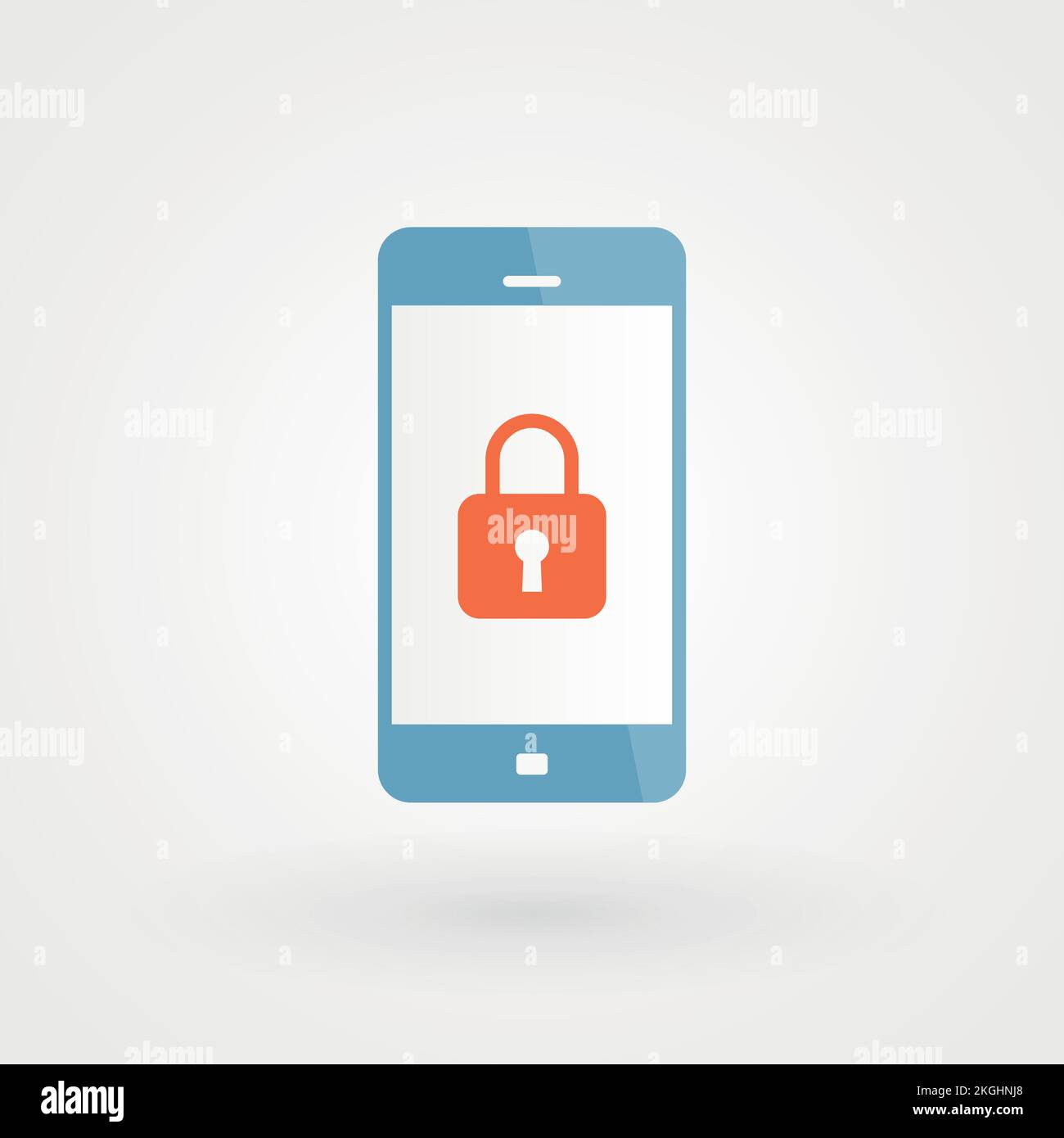 Smartphone and padlock. Concept of privacy, security. Vector ...