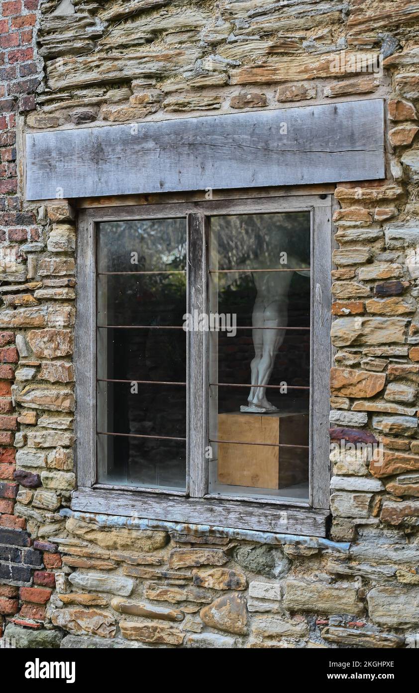 Cheeky Peak Through The Window in Rye Stock Photo - Alamy
