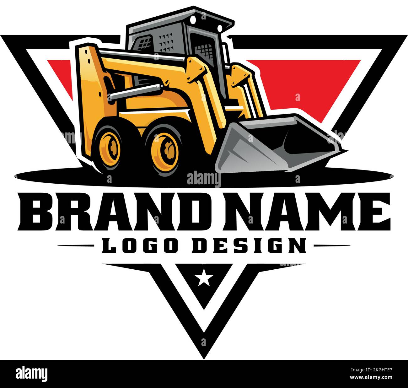 A company or brand logo of a construction truck isolated on a white ...