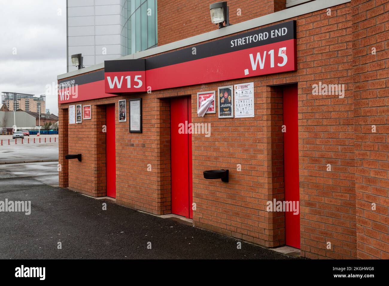 Stretford End at Manchester United's Old Trafford stadium, Manchester ...