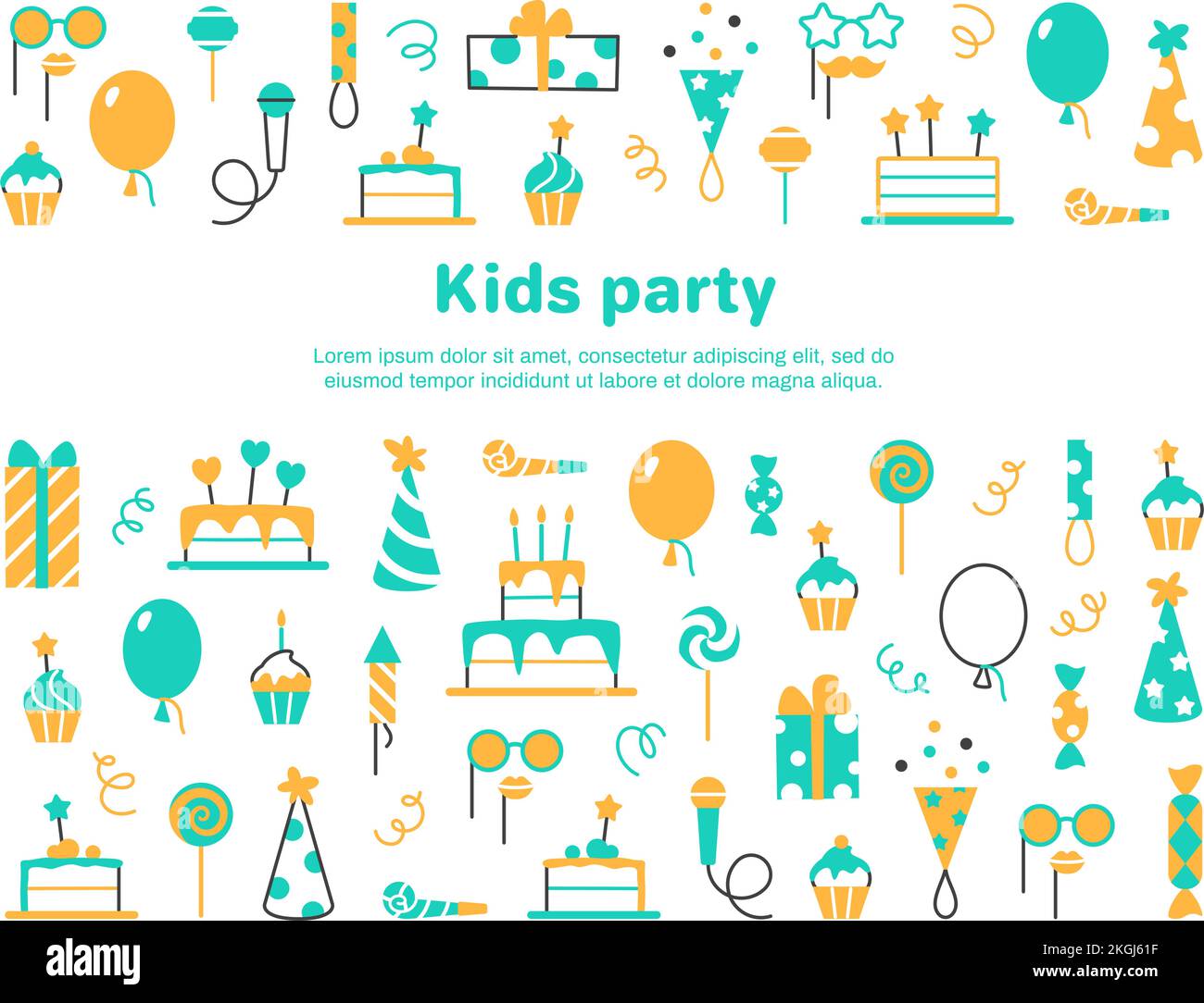 Kids party background. Greeting card invitation Stock Vector Image ...