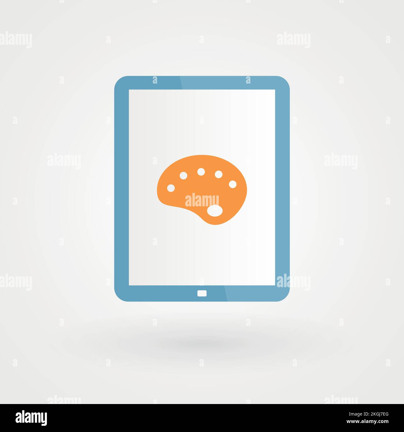 Tablet and painting. Concept of art. Vector illustration, flat design ...