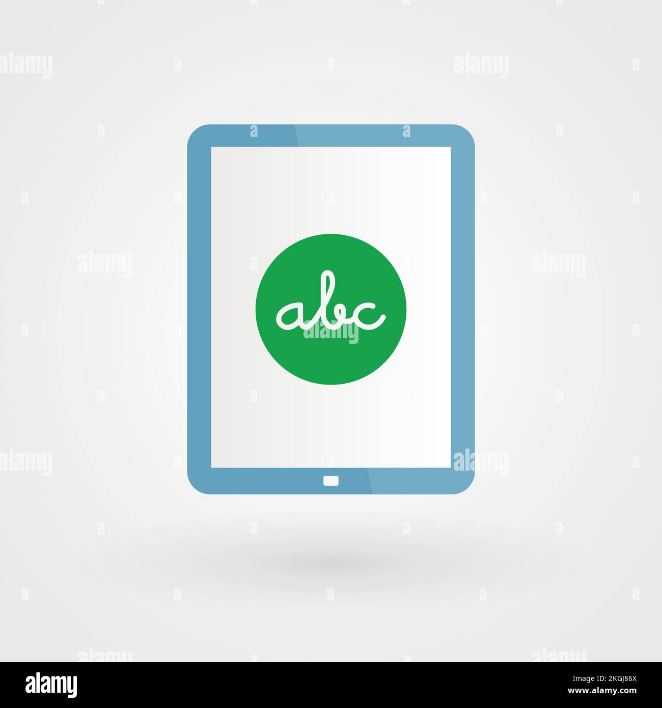Tablet and Abc. Concept of education. Vector illustration, flat design ...