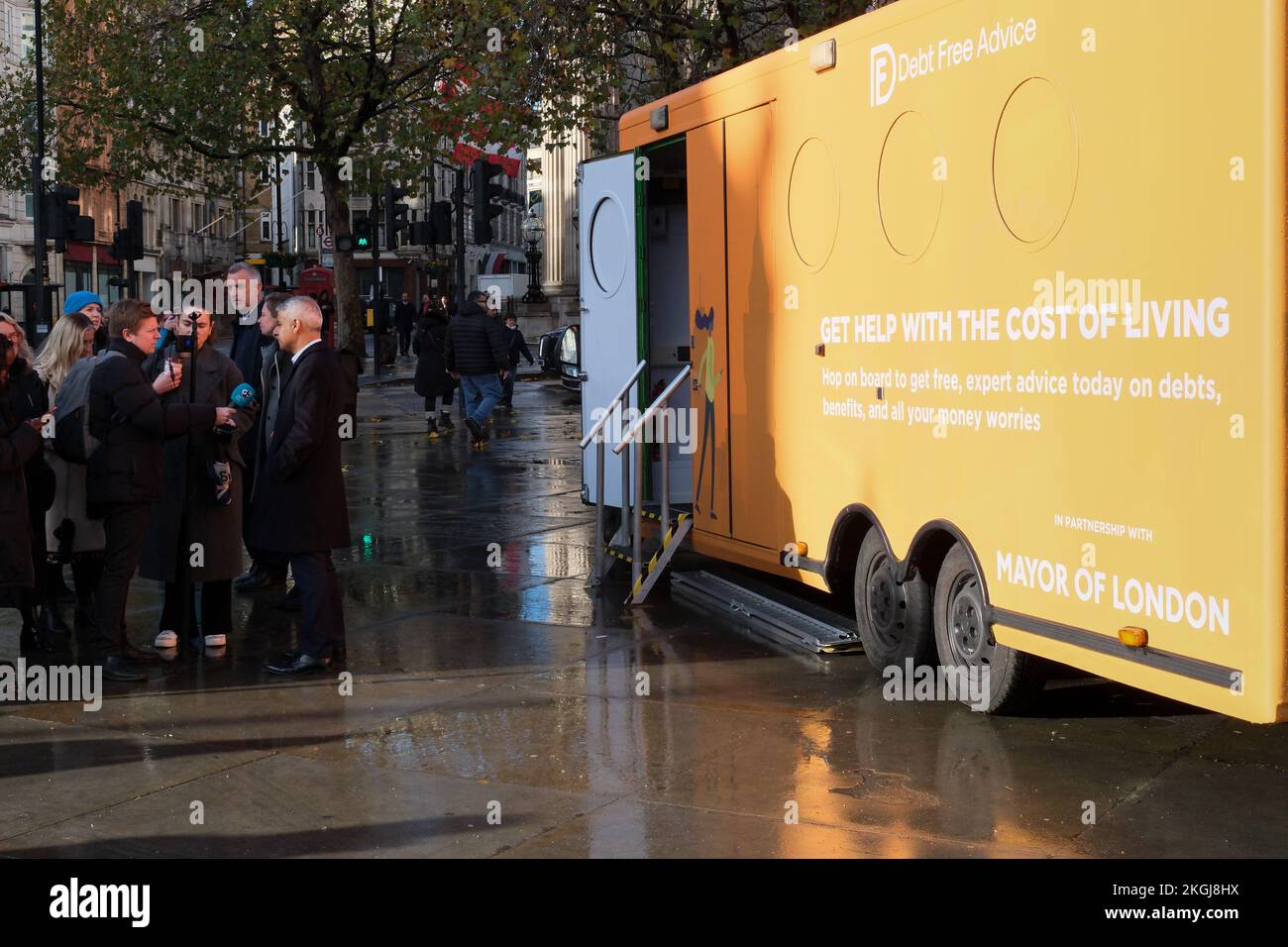 Trafalgar Square, London, UK. 23rd Nov 2022. Mayor of London Sadiq Khan ...