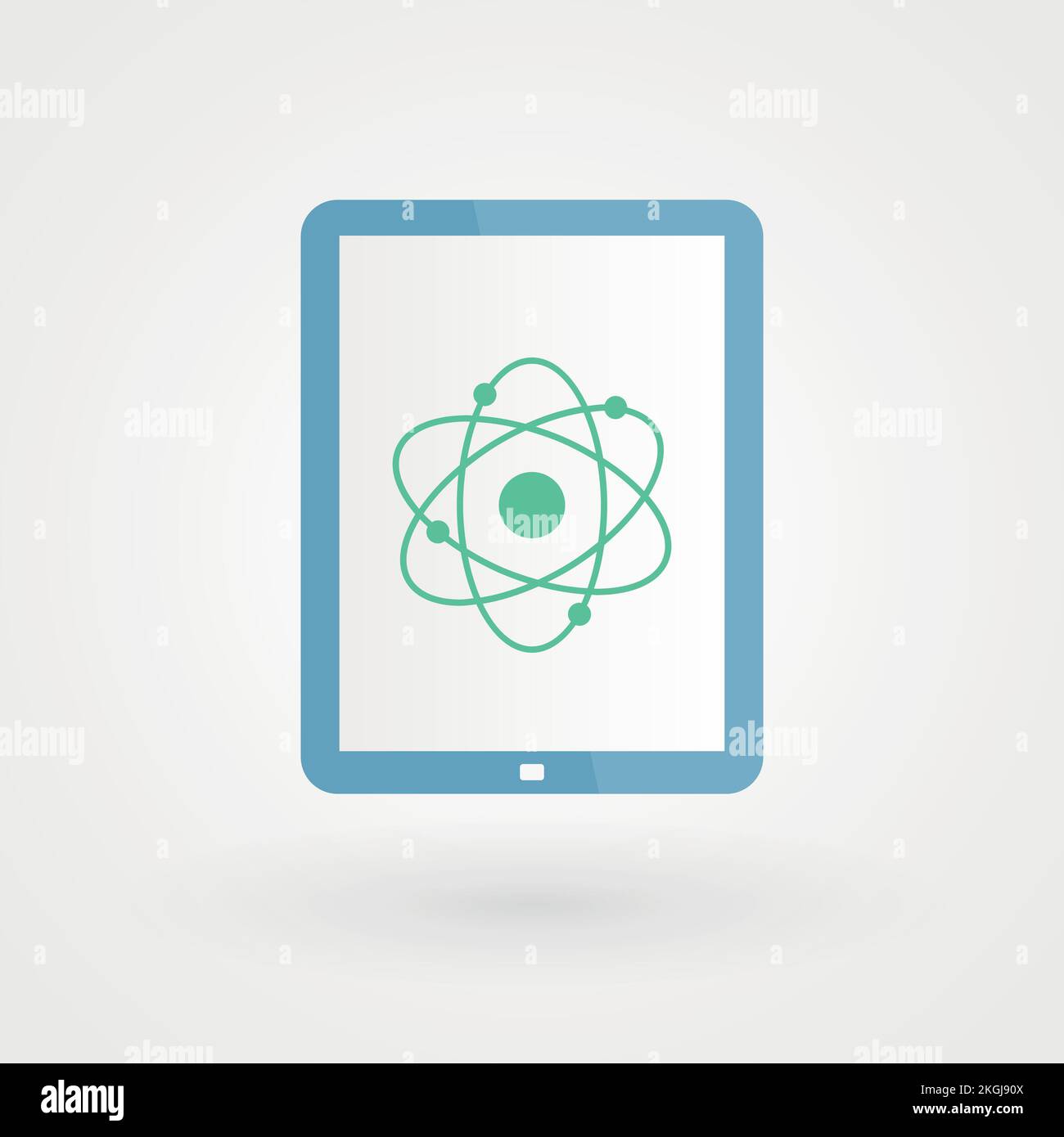 Tablet and atom icon. Concept of science. Vector illustration, flat ...