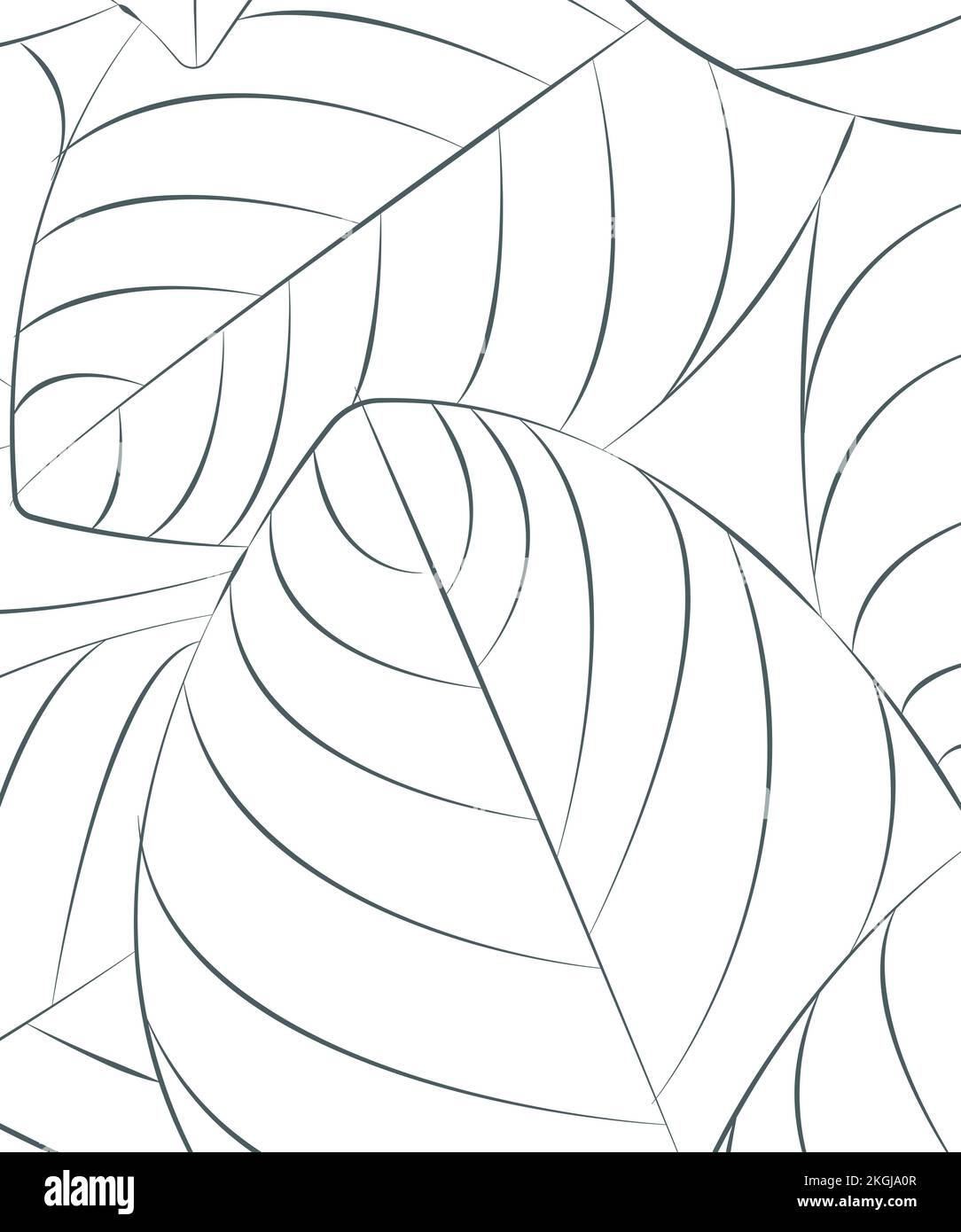 Hand drawn line work leaves background vector Stock Vector Image & Art ...
