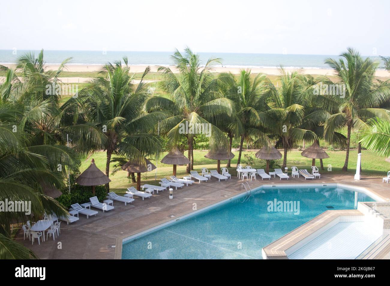 Swimming pool, Awale Plage Hotel, Grand Popo, Benin Stock Photo - Alamy