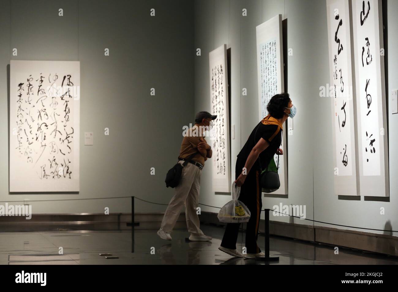 People are visiting the cursive script works at The First Chinese ...