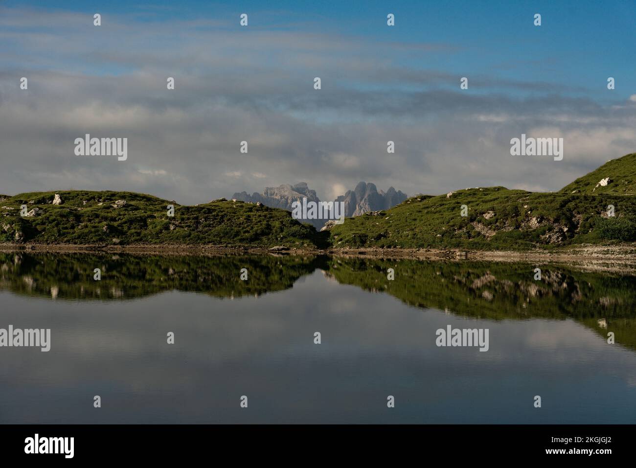 Idyllic scenery from the area of Olbe lakes in the north-east of Italy ...