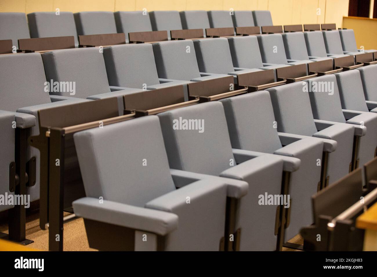 The jury chairs pictured during a press visit to the adapted Popelin ...