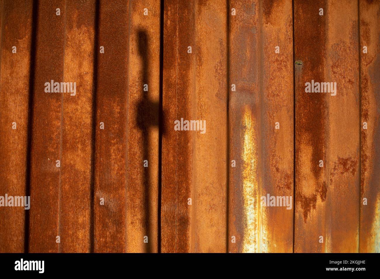 Rusty steel. Steel fence. Spoiled metal. Rust in sunlight Stock Photo ...