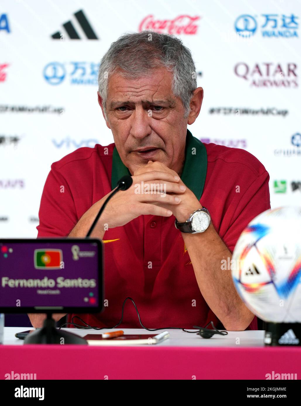 Portugal's manager Fernando Santos during a press conference at the ...