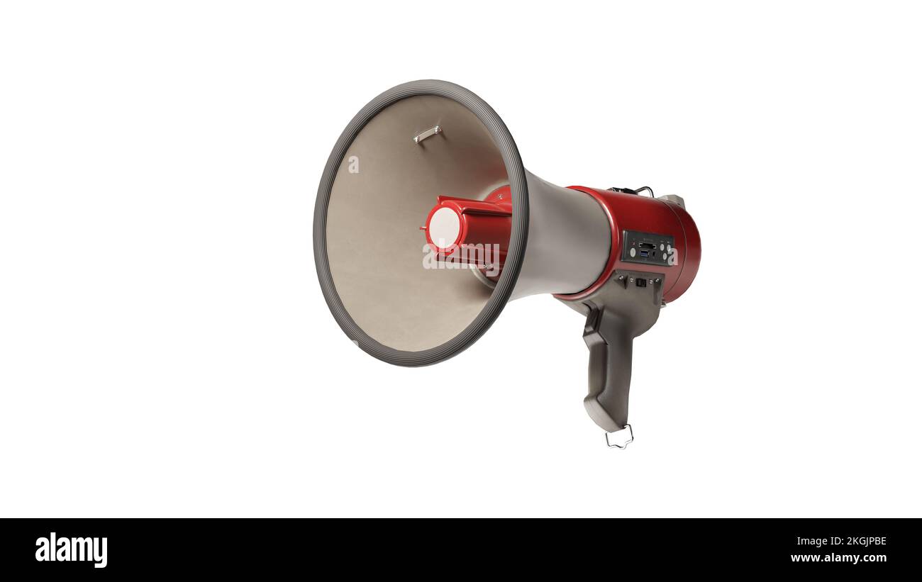 Electronic megaphone isolated on white background with Clipping Path ...