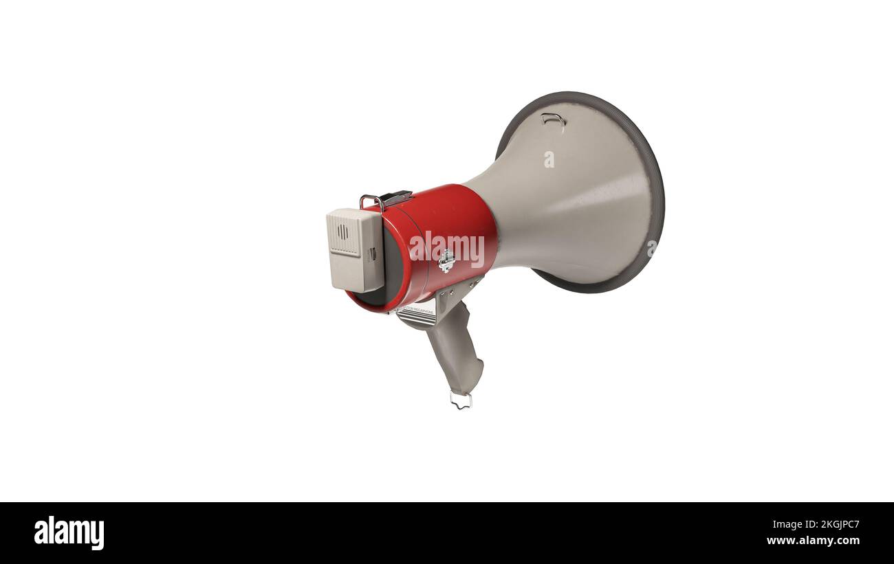 Electronic megaphone isolated on white background with Clipping Path ...