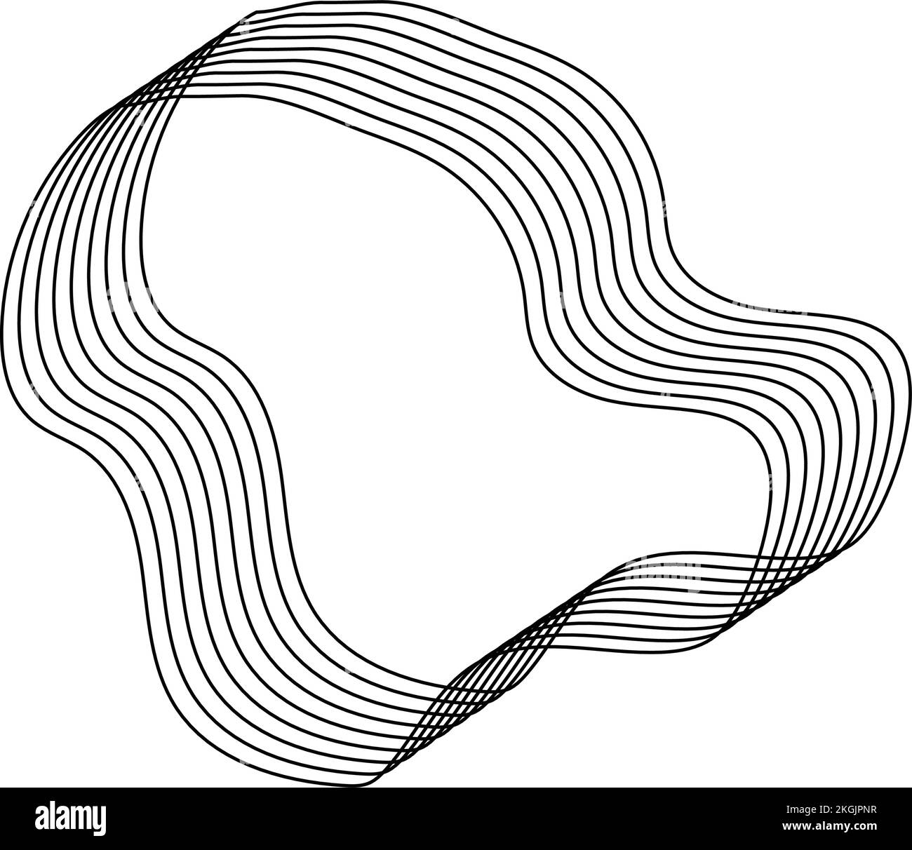 A vector illustration of a random black shape on the white background ...