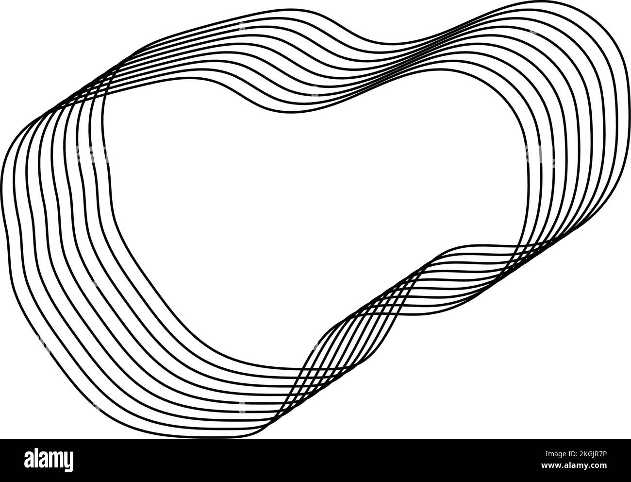 A vector illustration of a random black shape on the white background ...