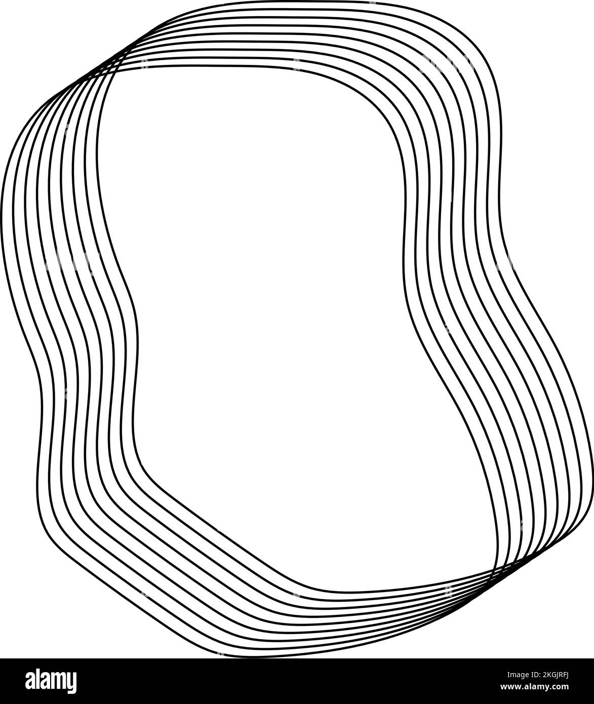 A vector illustration of a random black shape on the white background ...