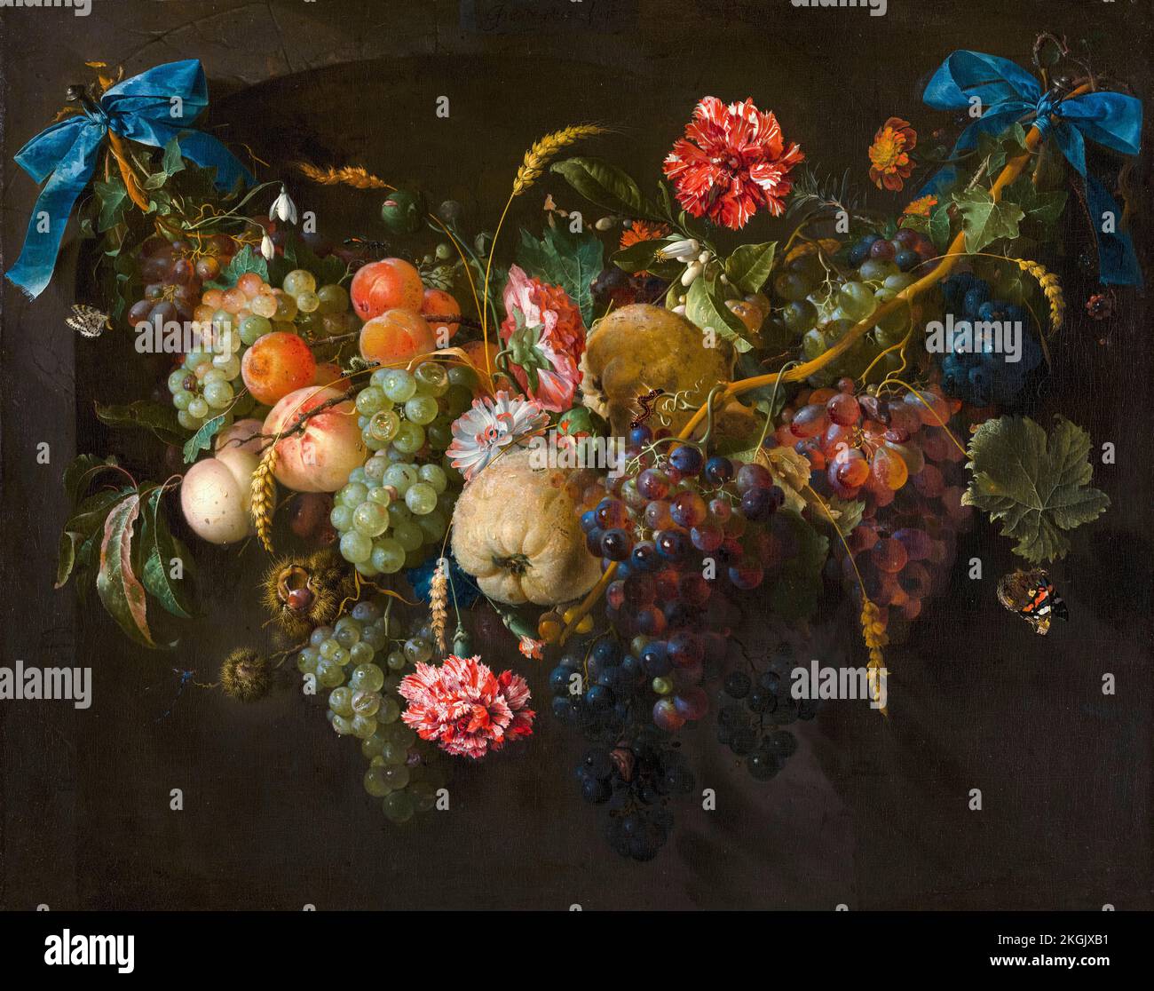 Jan Davidsz de Heem still life painting, Garland of Fruit and Flowers ... Jan Davidsz de Heem still life painting, Garland of Fruit and Flowers ...