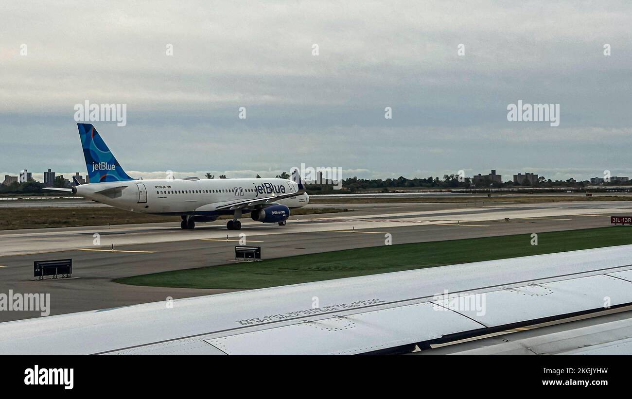 September 30, 2022 - New York, NY USA - Planes line up at JFK airport ...