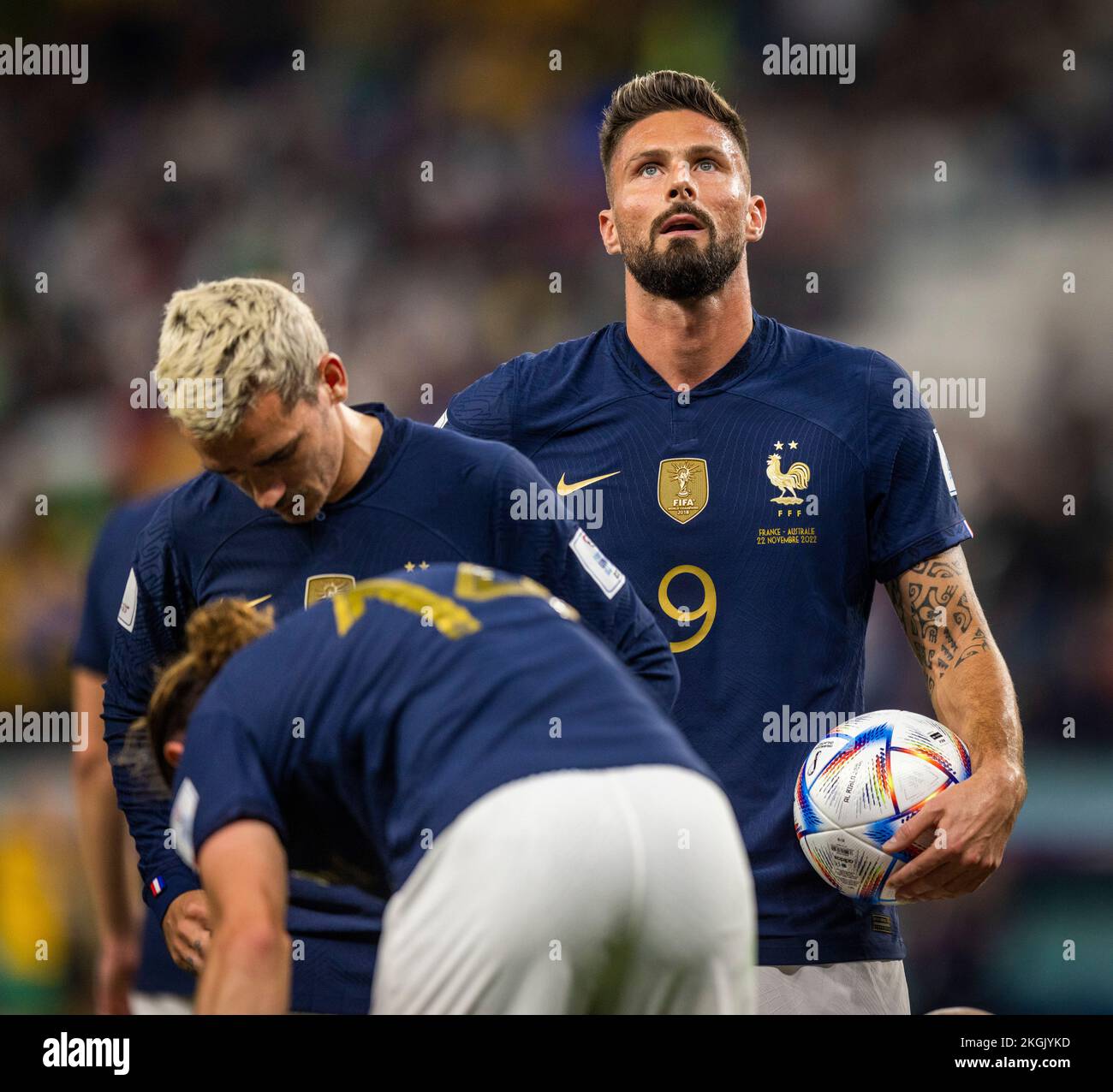 Doha, Qatar. 22nd Nov, 2022. Antoine Griezmann (FRA), Olivier Giroud ...