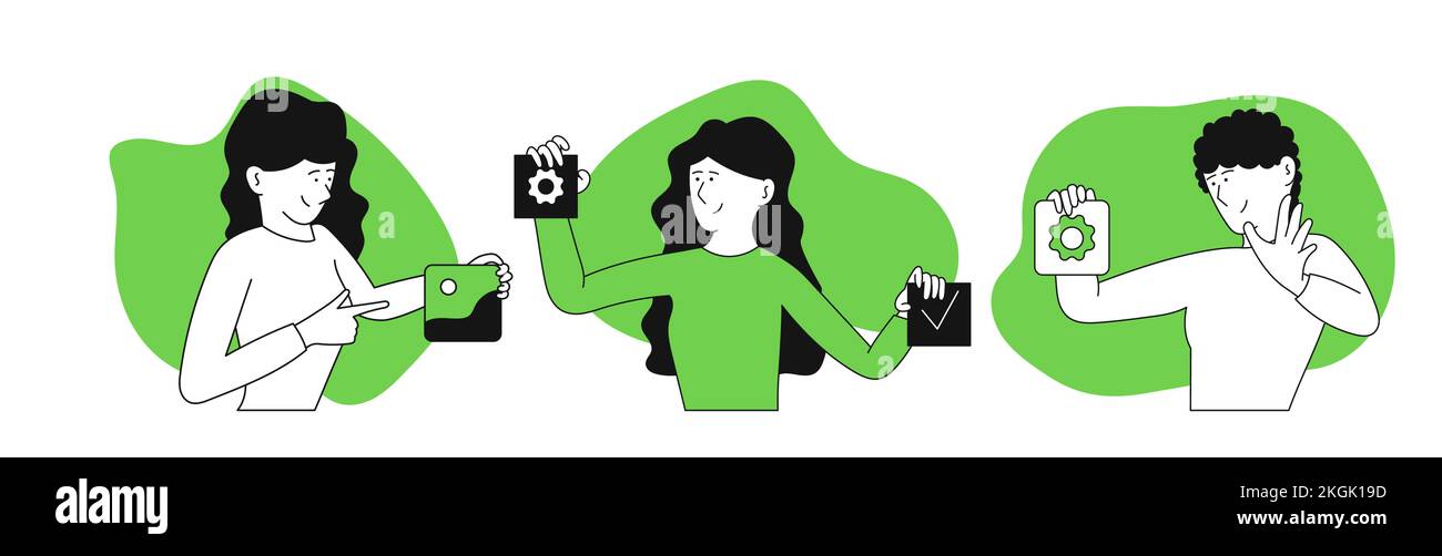 Setting project goal set business vector illustration concept. Success ...