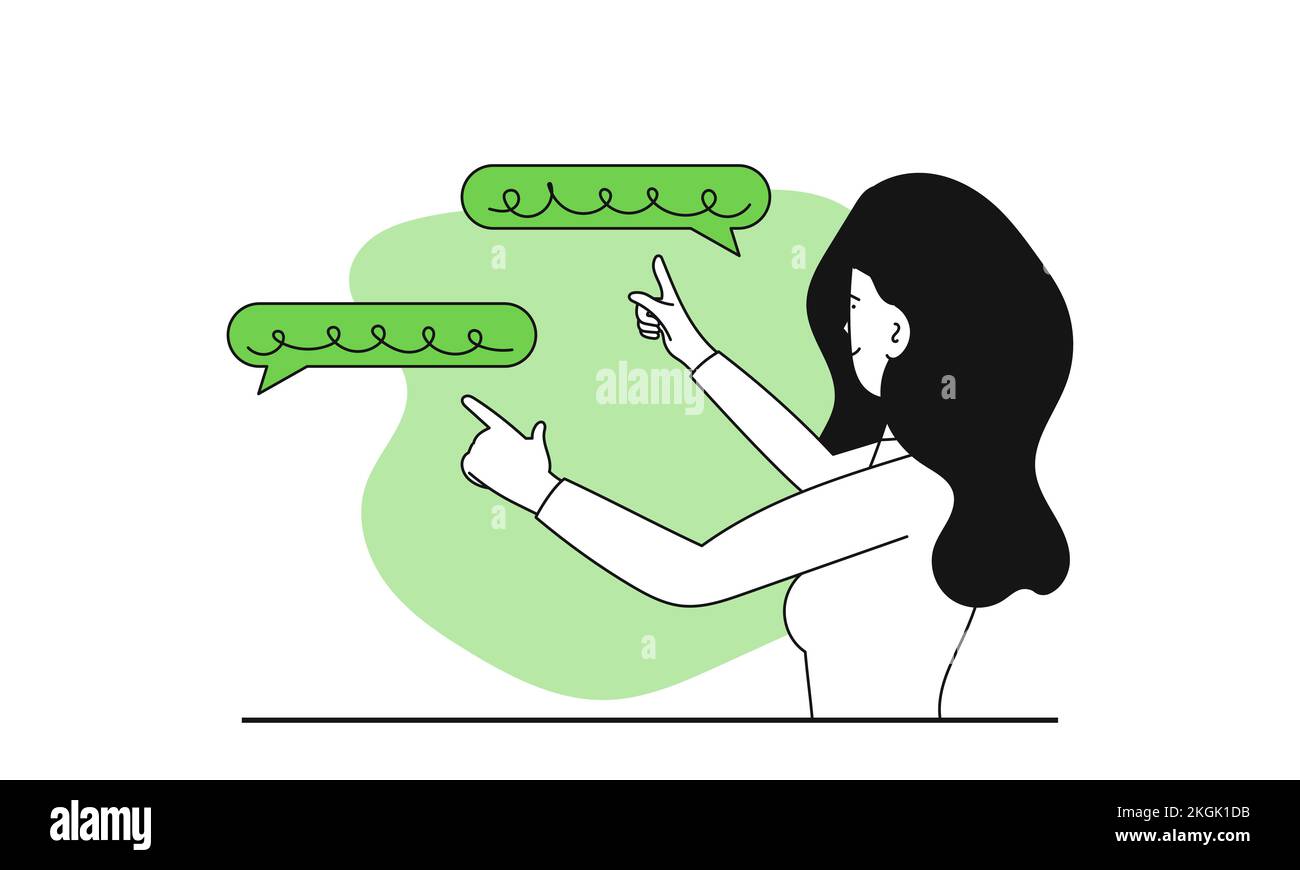 Woman making a right choice vector illustration concept. Problem and ...