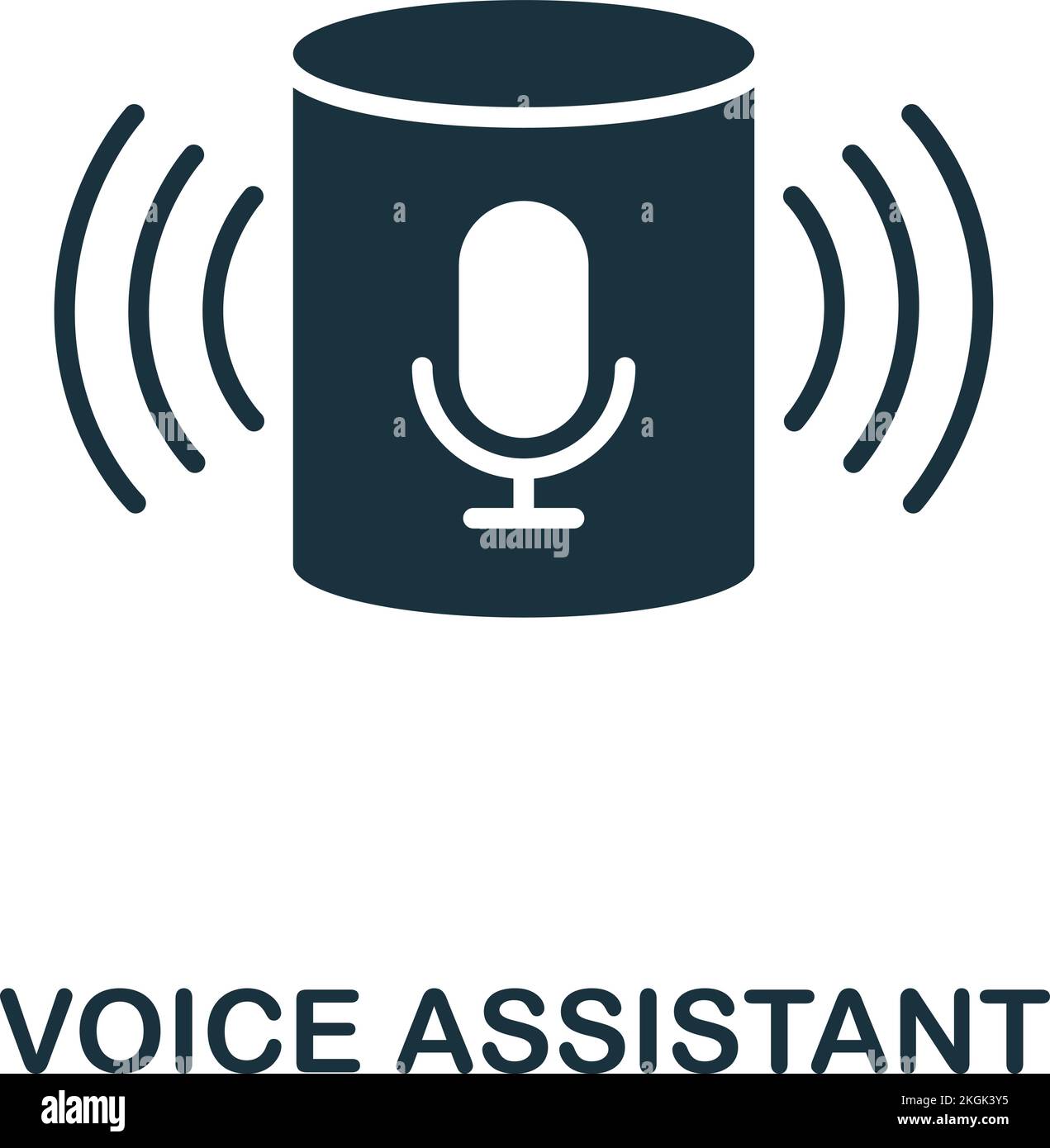 Voice Assistant icon. Monochrome simple Smart Technology icon for ...
