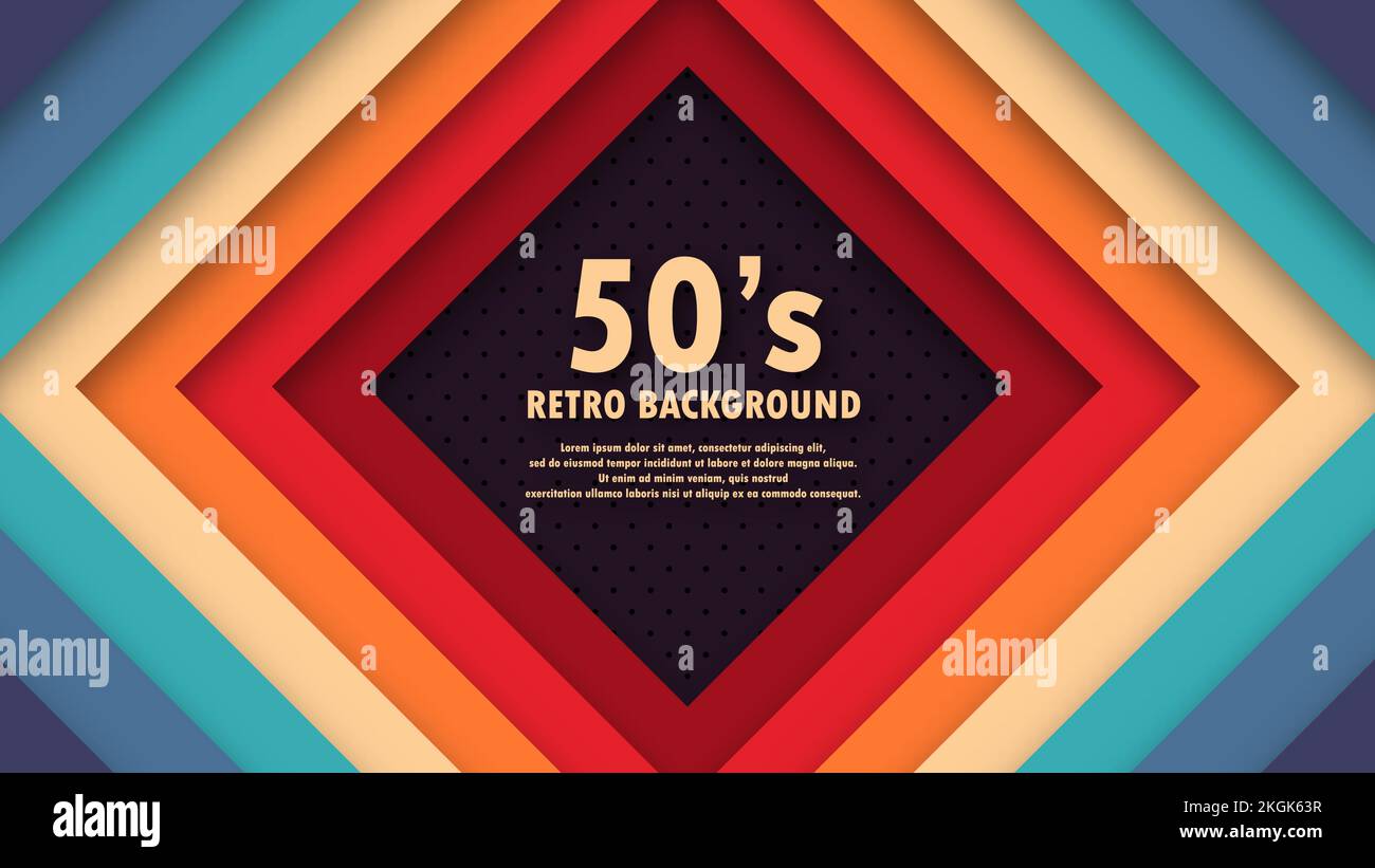 Abstract funky 1950's background with rhombus elements and retro colors ...