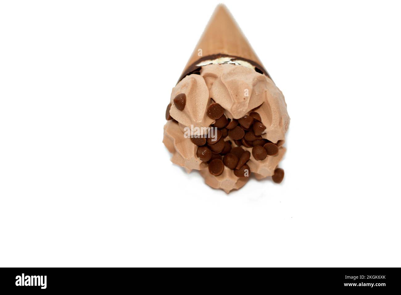 Ice cream of cocoa creamy chocolate cone with topping of chocolate ...