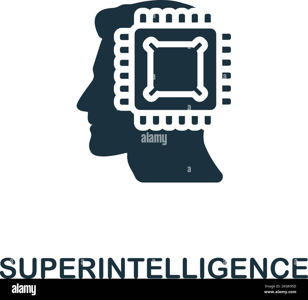 Superintelligence icon. Monochrome simple Smart Technology icon for ...