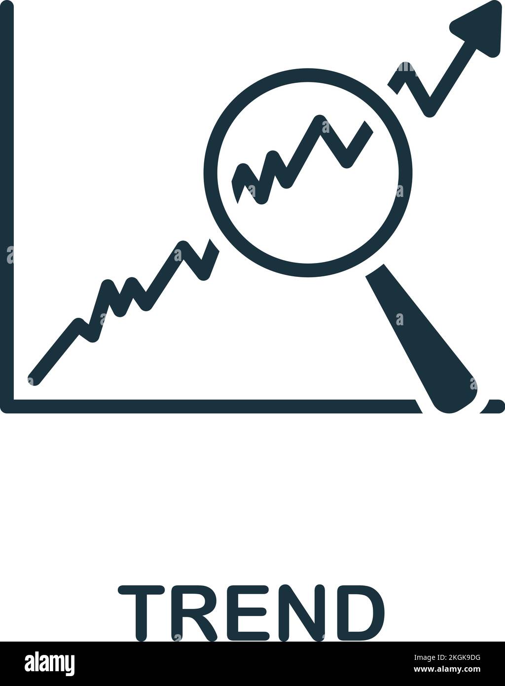Trend icon. Monochrome simple Stock Market icon for templates, web ...