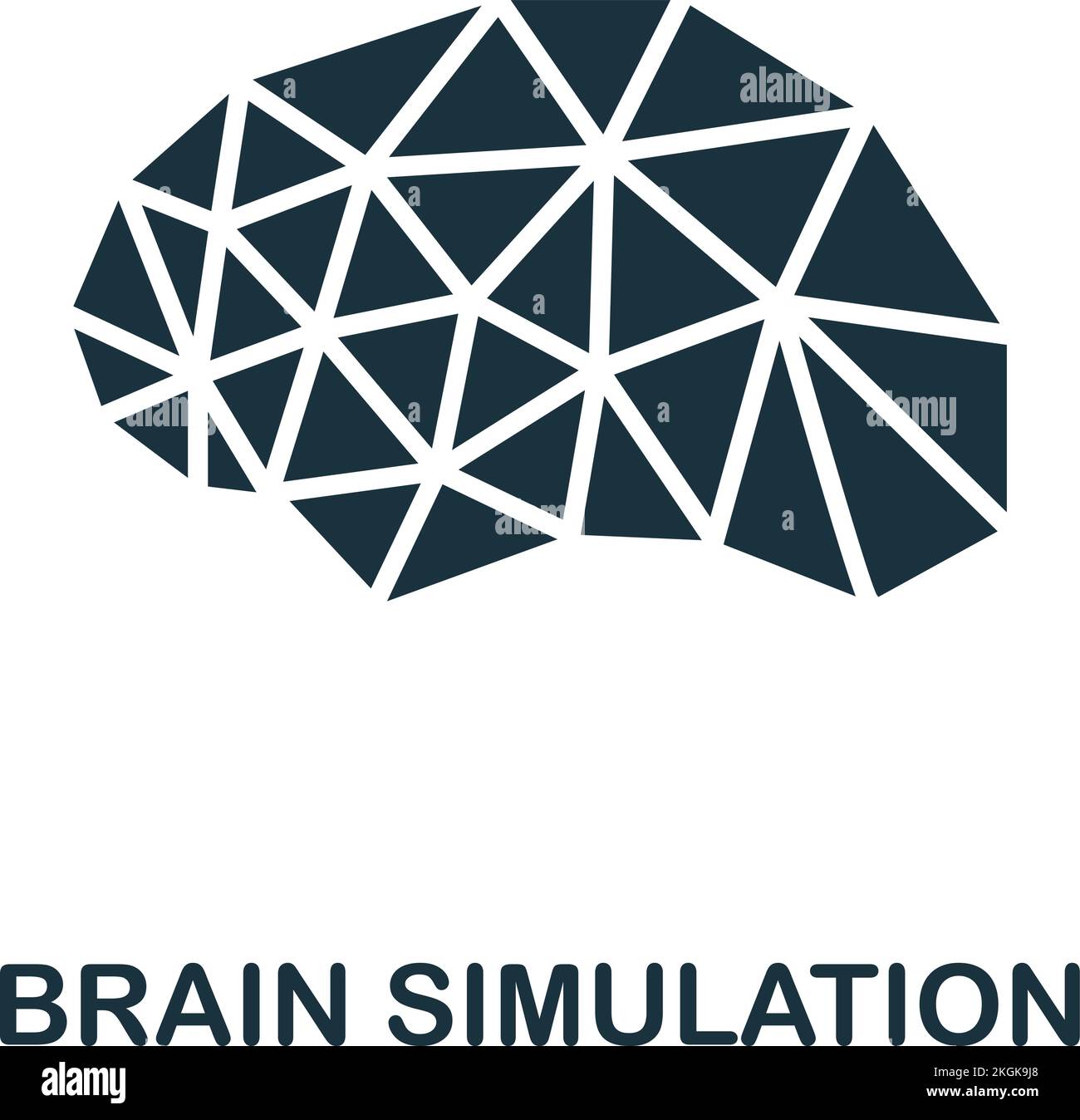 Brain Simulation icon. Monochrome simple Smart Technology icon for ...