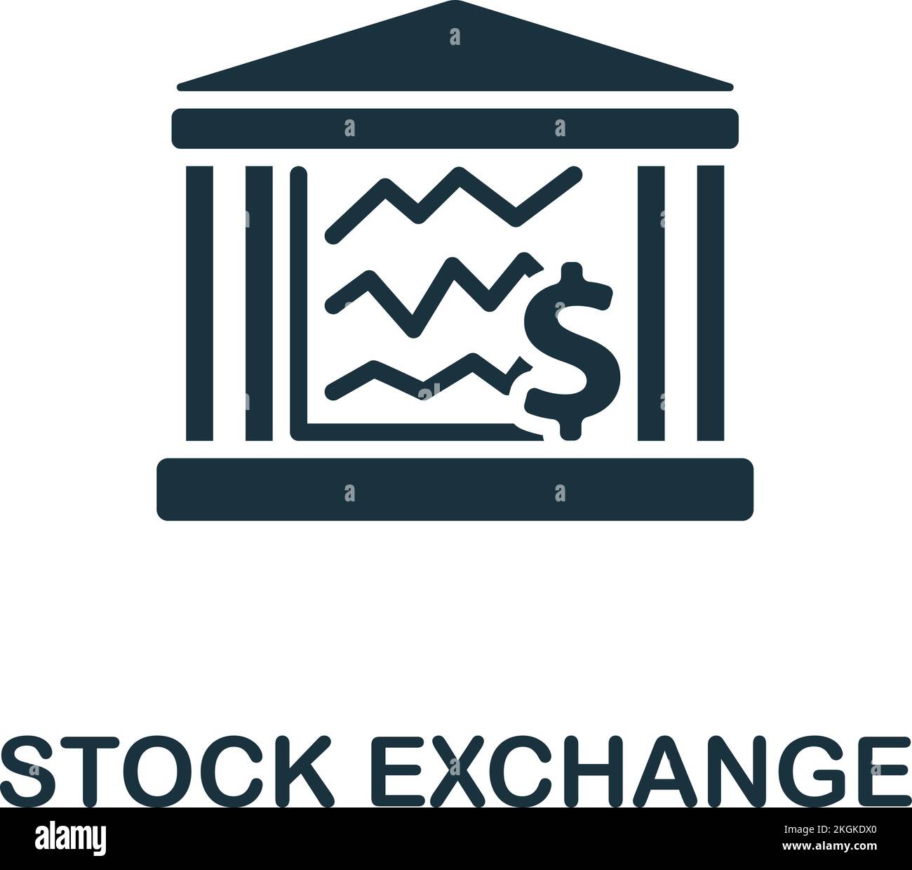 Stock Exchange icon. Monochrome simple Stock Market icon for templates ...
