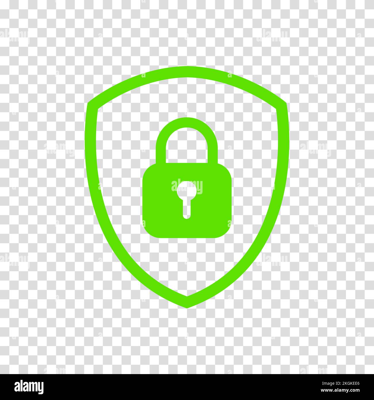 Icon or symbol of a shield with a closed padlock. Sign lock on a ...
