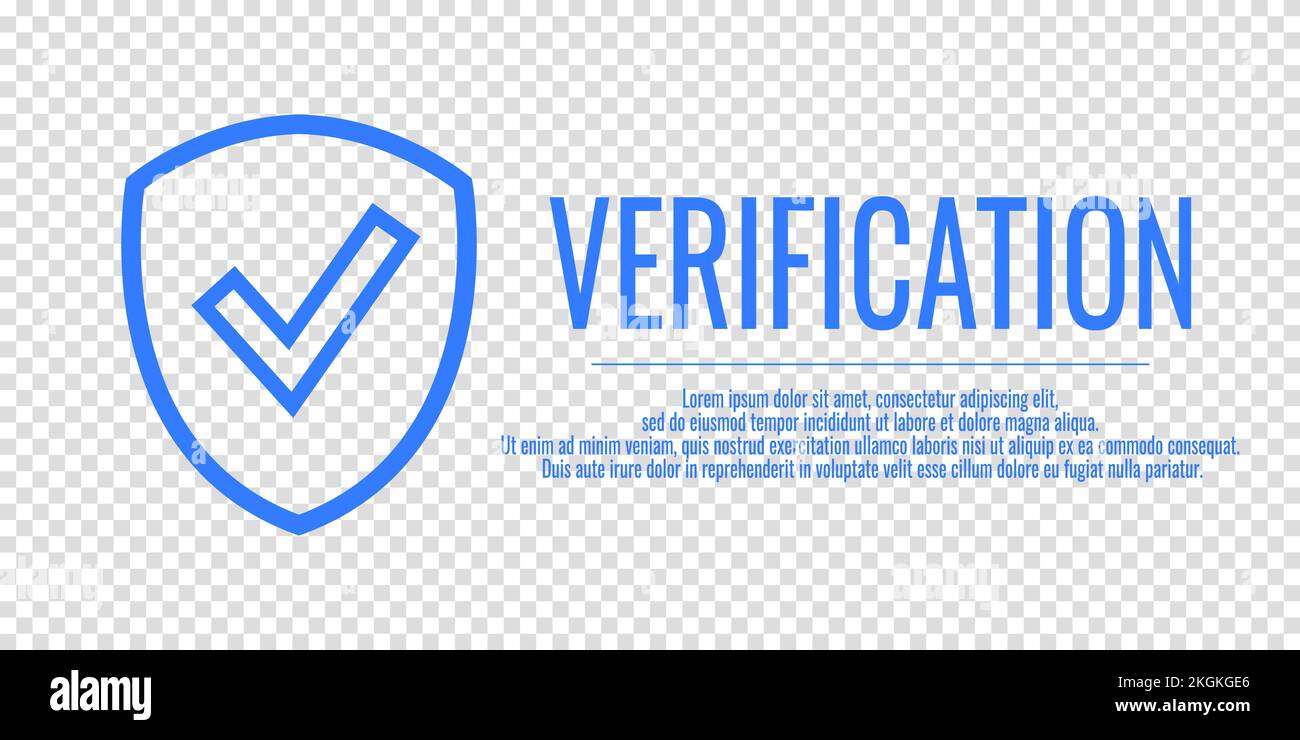 Vector illustration with word Verification on a transparent background ...