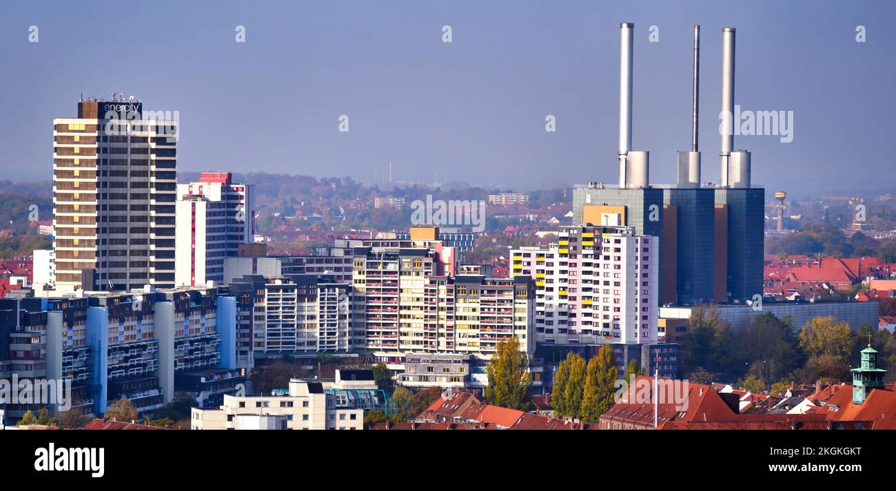 Hannover, Germany, October 31, 2022: Aerial view of apartment blocks in ...