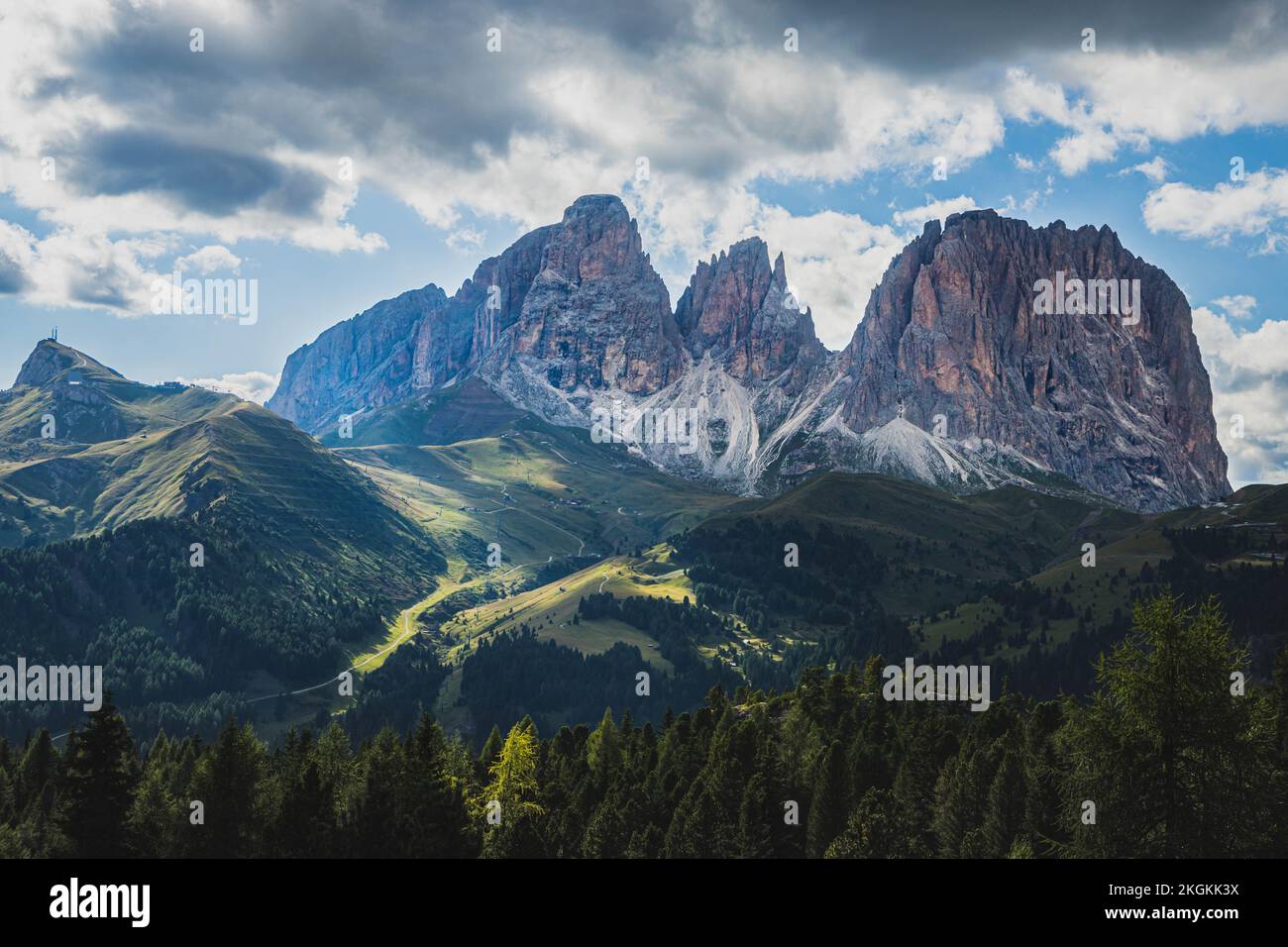 A beautiful landscape of famous range of mountains in Dolomites, Italy ...